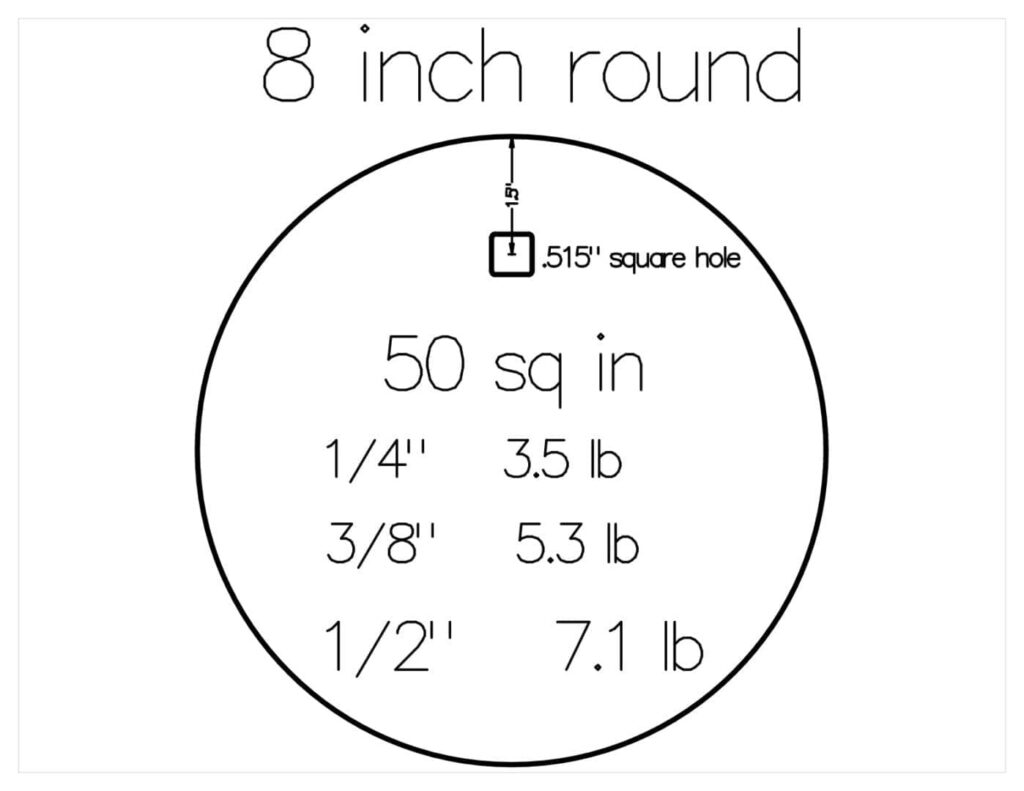 8 inch Round Target AR500 - Hang Fast Targets